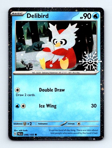 #46 2023 Paldea Evolved SNOWFLAKE STAMPED Delibird Cosmos Holo | eBay