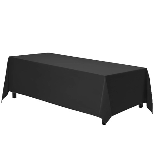 Gee Di Moda Rectangle Tablecloth 90 x 156 Inch Black Table Cloth 8 Foot ...