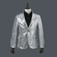 Men Sequins Suit Jacket Blazer Tuxedo Top Showman Costume Prom Fancy ...