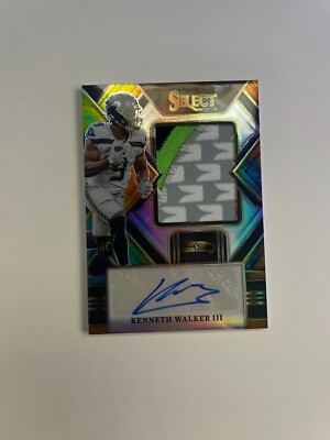 Kenneth Walker III 2022 Panini Select Tie-Dye RPA Rookie Patch Auto RC ...