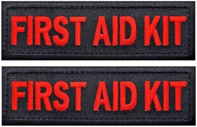 First Aid Kit Embroidered Medic Tactical Patch | 2PC HOOK BACKING 3.5"x ...