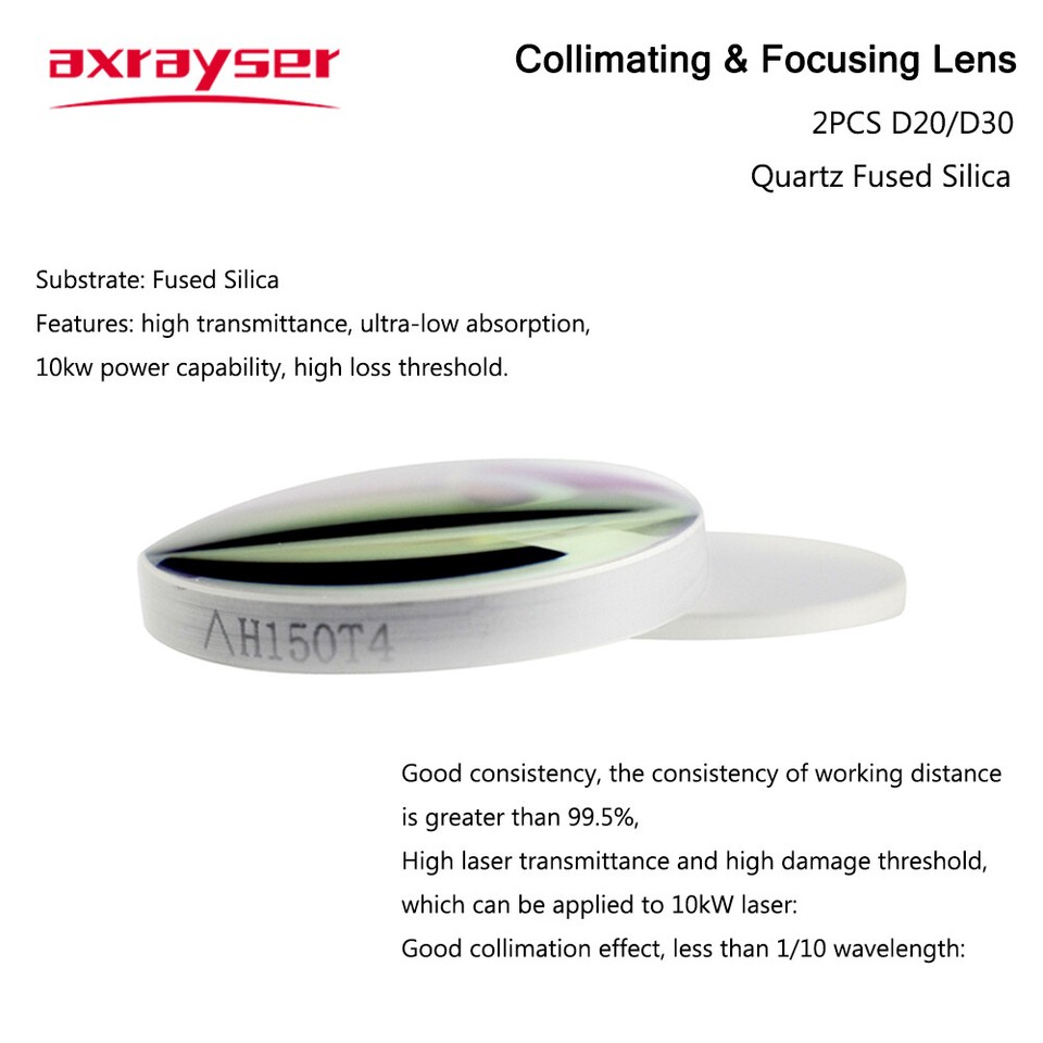 2PCS Collimator Focusing Lens Dia.28 30 37 for Raytools Bodor WSX ...