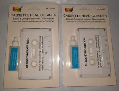 2-Pack Audio Cassette Tape Head & Capstan Cleaner Maintenance Kit w/ US ...