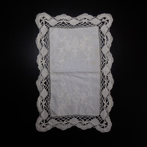 Rectangular Lace Crochet Embroidery Doily Handmade Restoration France ...