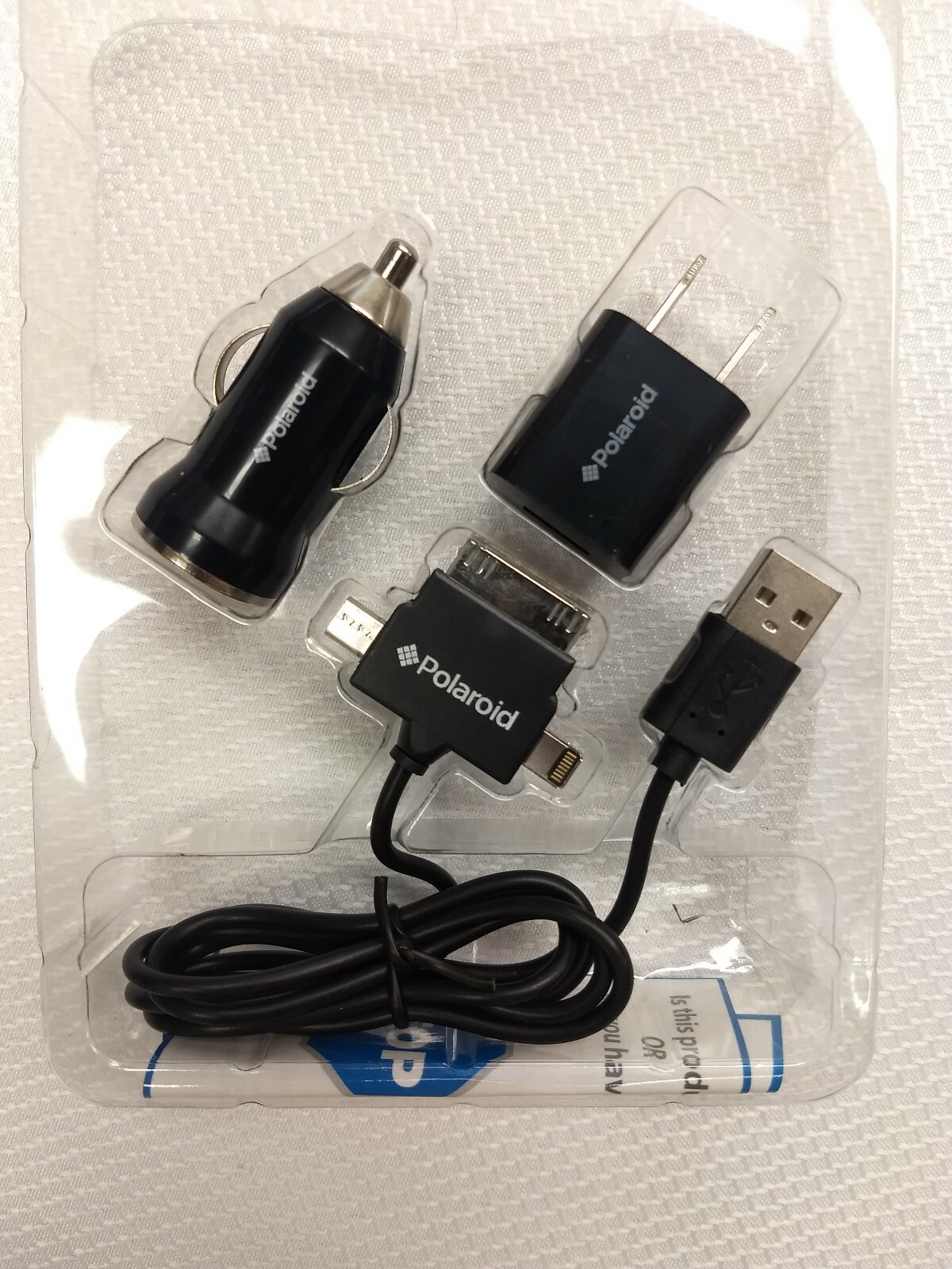 Polaroid 3 Piece Charging Kit Home, Car and 3-in-1 USB Cable PPP5080 ...