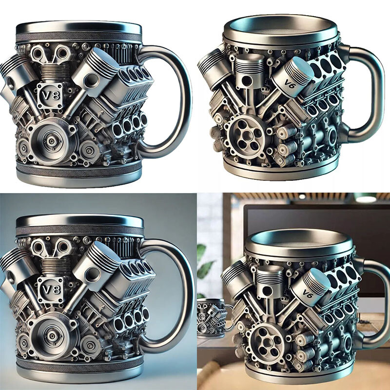 V6 V8 Engines Stainless Steel Cup,personalized V Stainless Steel Coffee ...