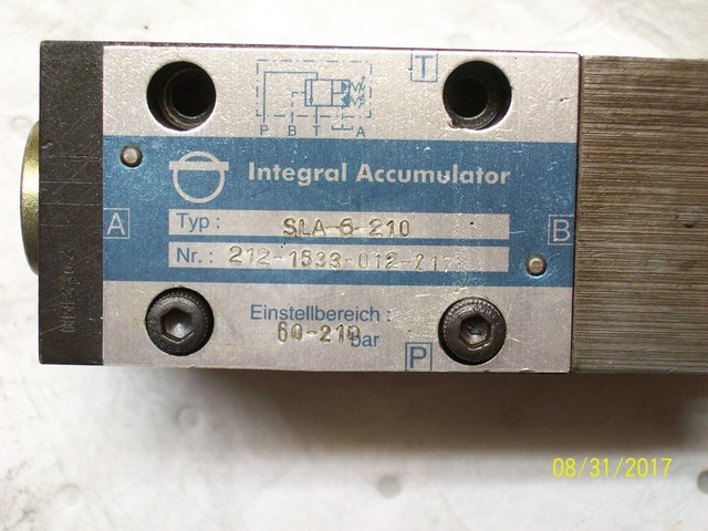INTEGRAL ACCUMULATOR SLA-6-210 HYDRAULIC VALVE 60-210 BAR for sale ...