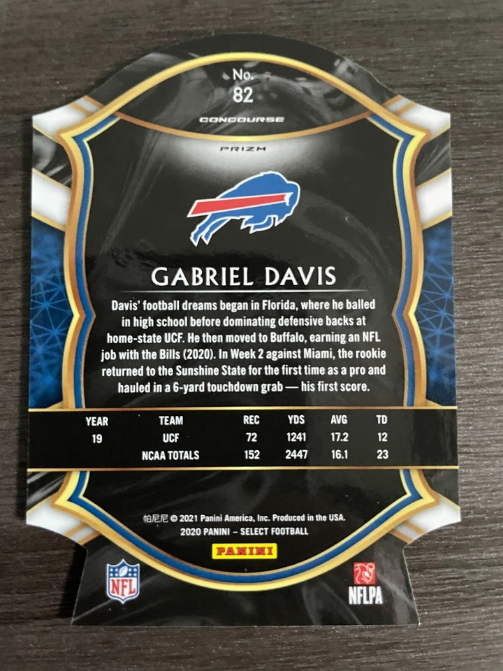 2020 Panini Select Gabriel Gabe Davis Concourse Level Purple Die-Cut ...