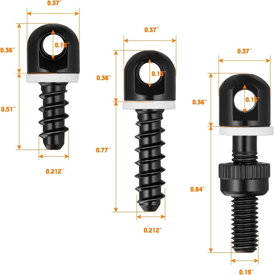 1" Rifle Sling Mounting Set Quick Detach Swivels Screw Stud Base Kit ...