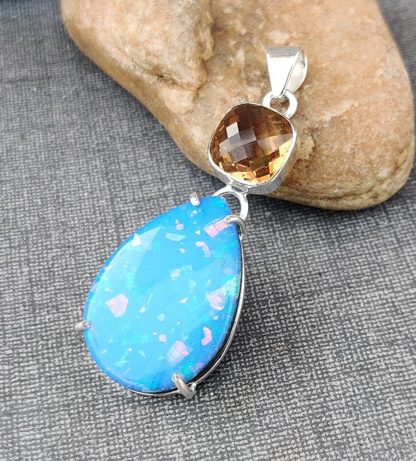 Australian Opel Gemstone 925 Sterling Silver Amazing Handmade Neck ...