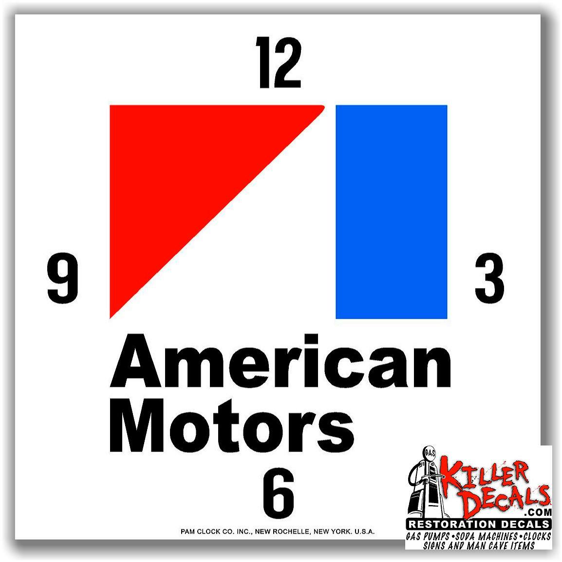 *NEW* 15" square AMERICAN MOTORS GLASS replacement clock FACE FOR PAM ...