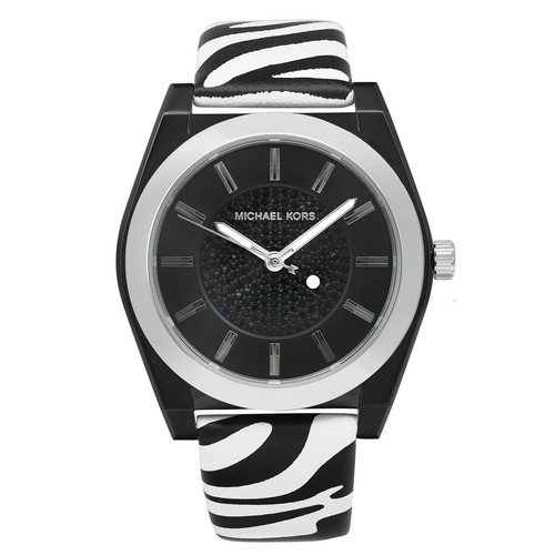 Michael Kors Channing Zebra Print Steel Black Dial Ladies Quartz Watch ...