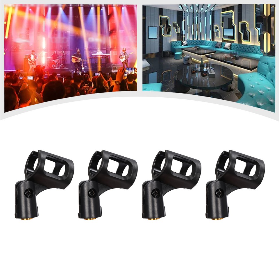 4 Pcs Adjustable Microphone Clip Holders for Wired/Wireless Mics | eBay