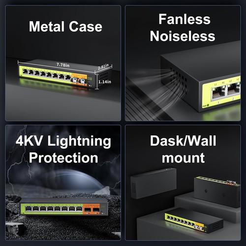 10-Port 2.5 Gigabit Switch with 2×10G SFP Uplink Ports,Unmanaged ...