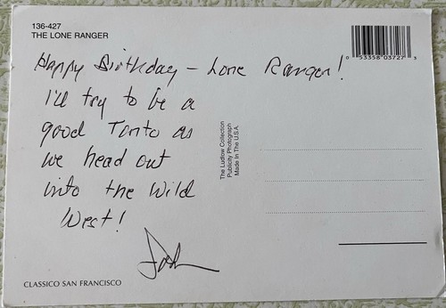 CLAYTON MOORE THE LONE RANGER With Trigger Postcard 6”x4” | eBay