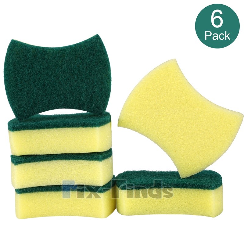 LOT Pack Scrub Scrubbing Sponges Kitchen Cleaning Non-Scratch Stove ...