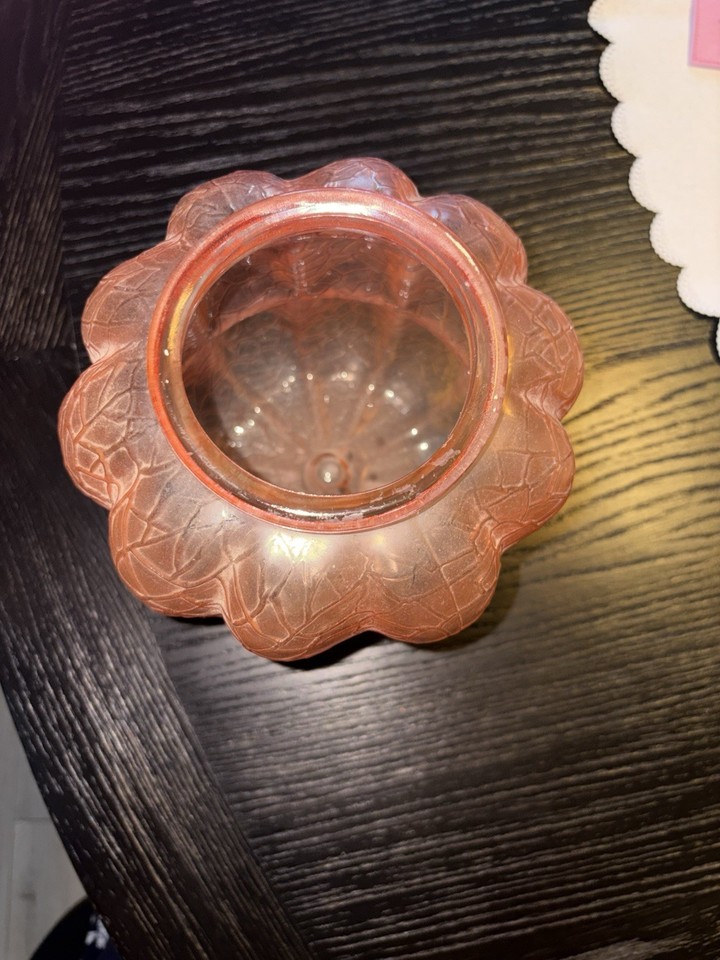 Vintage Art Deco Fitter Frankart Pink/Salmon Large Glass Vase 8"x7 ...