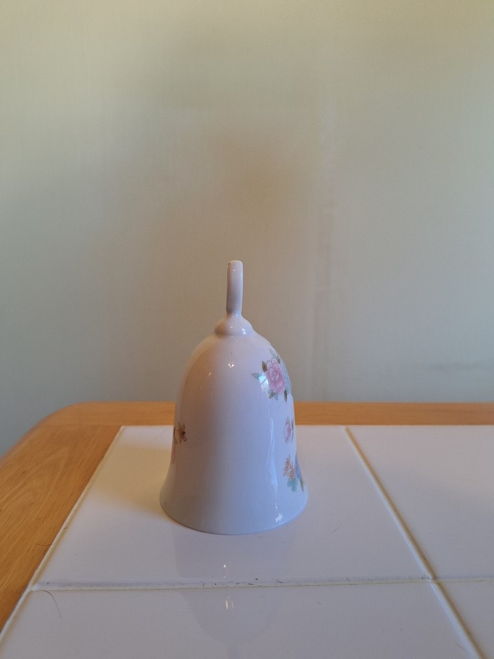 Vintage Takahashi San Francisco Porcelain Floral Flower Bell w/Heart ...