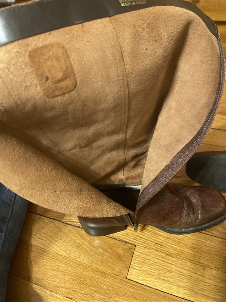 Vintage 1990s Nicole Brown Leather Tall Riding Leather Boots Womens 9 ...