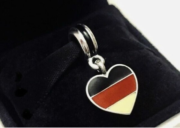 Authentic PANDORA Charm Germany Heart Flag Red Black Yellow 791545enmx ...