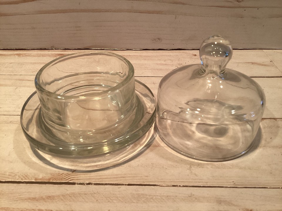 (1) Small 3.25" Clear Glass Butter Bell Dish (Four Available) | eBay