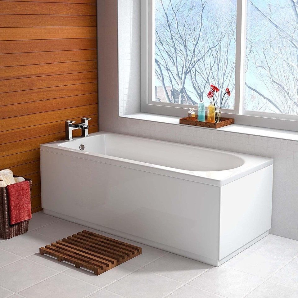 Bathroom Bath Bathtub Standard Single Ended Round Tub White 1500 x ...