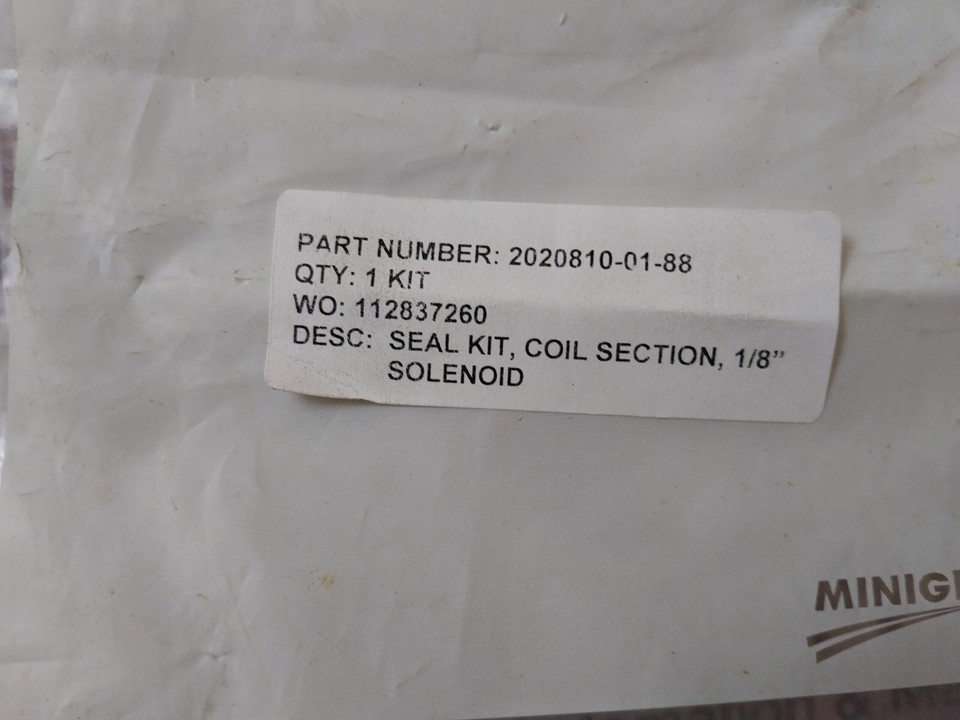 Utex 222261-01 1/8” Solenoid Coil Section Seal Kit 2020810-01-88 Rev ...