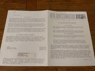 UFO Investigator NICAP Pamphlet 1980 January #1 Volume 11 Flying ...