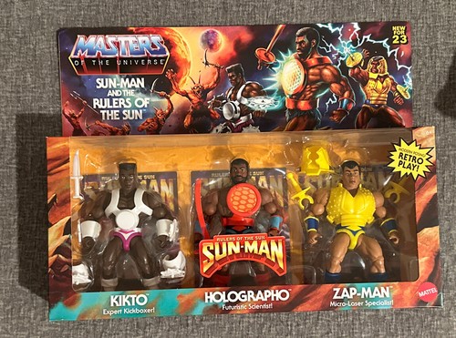 Mattel MOTU Origins SUN-MAN Rulers Of The Sun 3 Pack KIKTO ZAP-MAN ...
