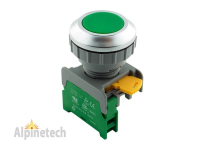 ATI XB-30 Green 30mm Momentary Push Button Switch 1NO Non-Illum Flush ...