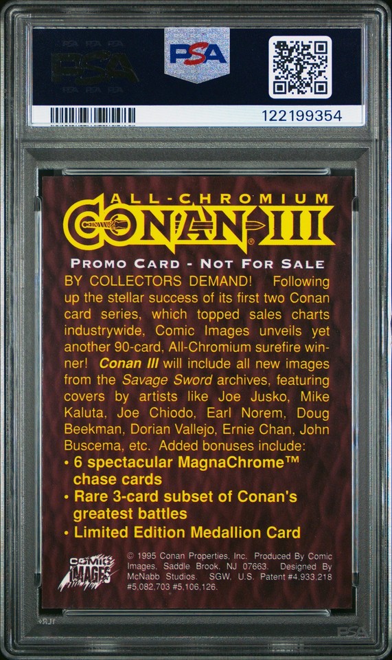 1995 COMIC IMAGES CONAN CHROMIUM III PROMO CARD PSA 8 | eBay