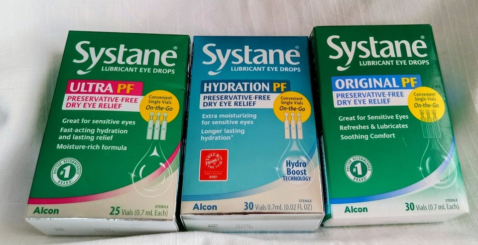 Systane Ultra PF Lubricant Eye Drops Dry MIX LOT 3pk =85 Vials Exp 12/ ...