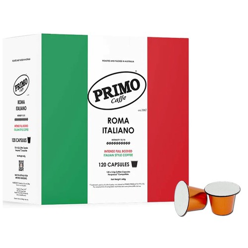 120pc Primo Caffe Roma Italiano Intense Capsules Pods 640g Nespresso ...