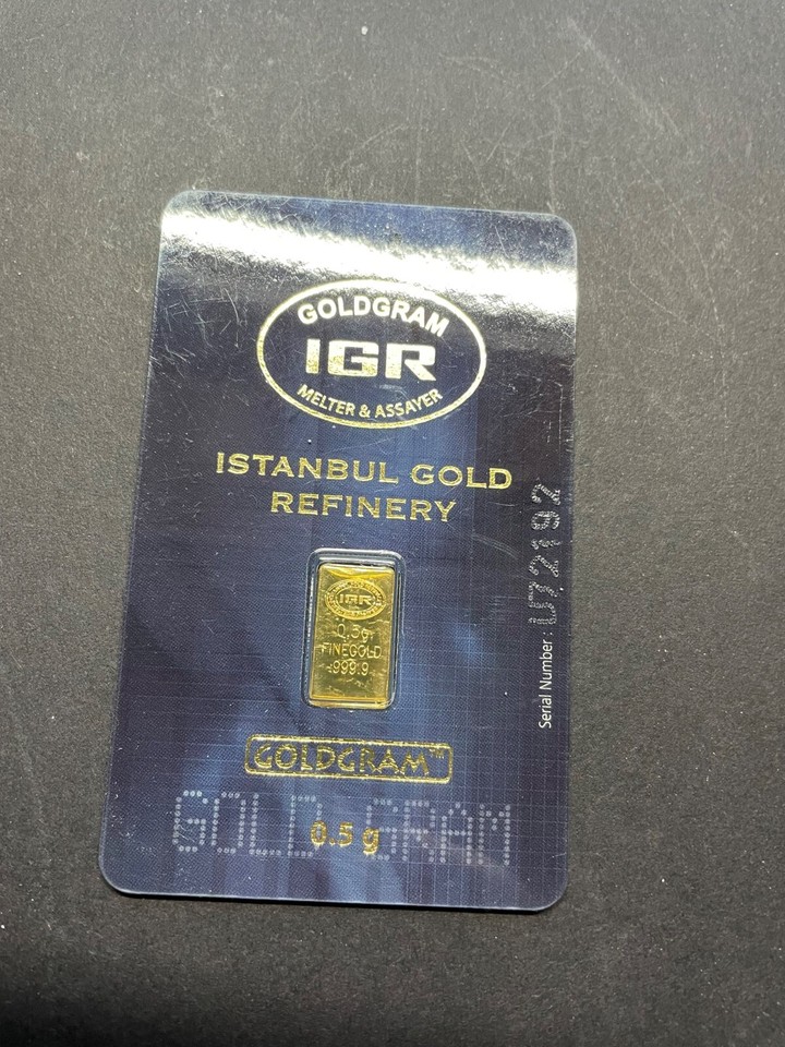 IGR Gold Bar .5 gram Istanbul Gold Refinery - 999.9 Fine Sealed Assay ...