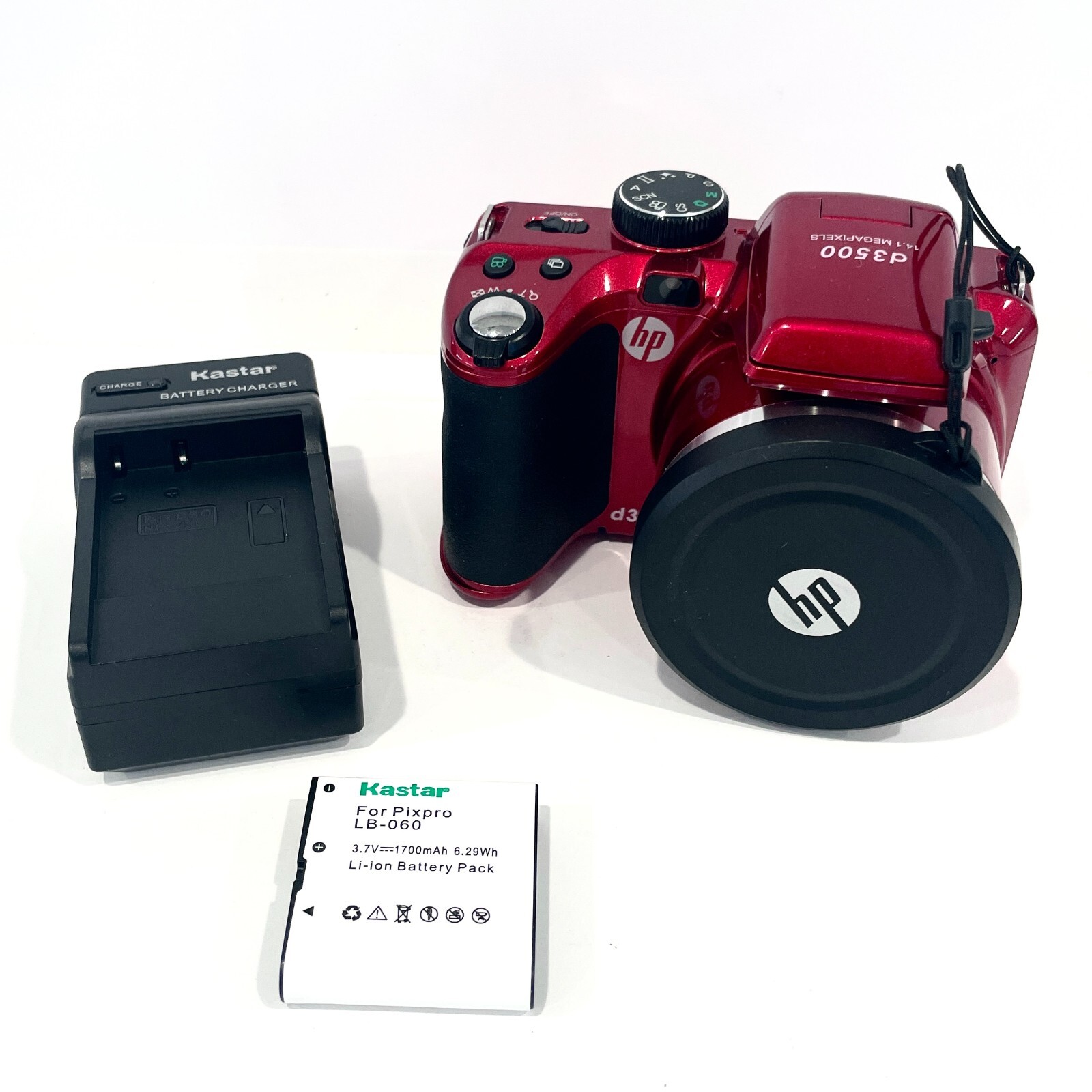 HP D3500 14.1MP 36X Optical 4X Digital Camera + Charger & New Battery ...