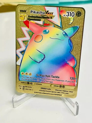 Pikachu VMAX Rainbow Gold Pokémon Card Collectible/Gift/Display | eBay