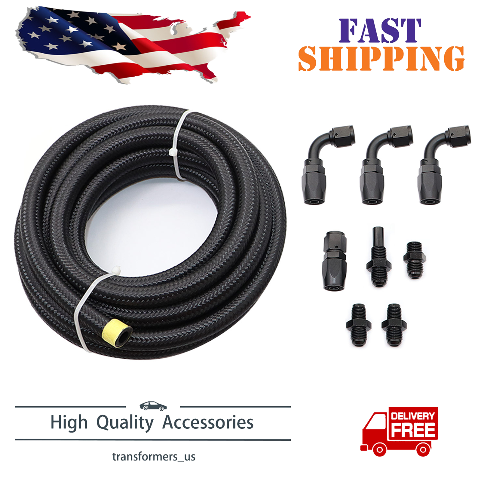 Automatic Transmission Cooler Line Kit Fit 4L80E 6AN Nylon Steel ...