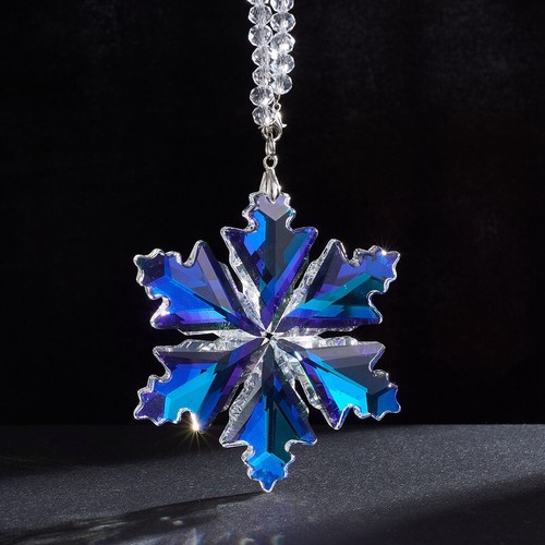 Crystal Snowflake Lucky Hanging Rear View Mirror Ornament for Car Home ...