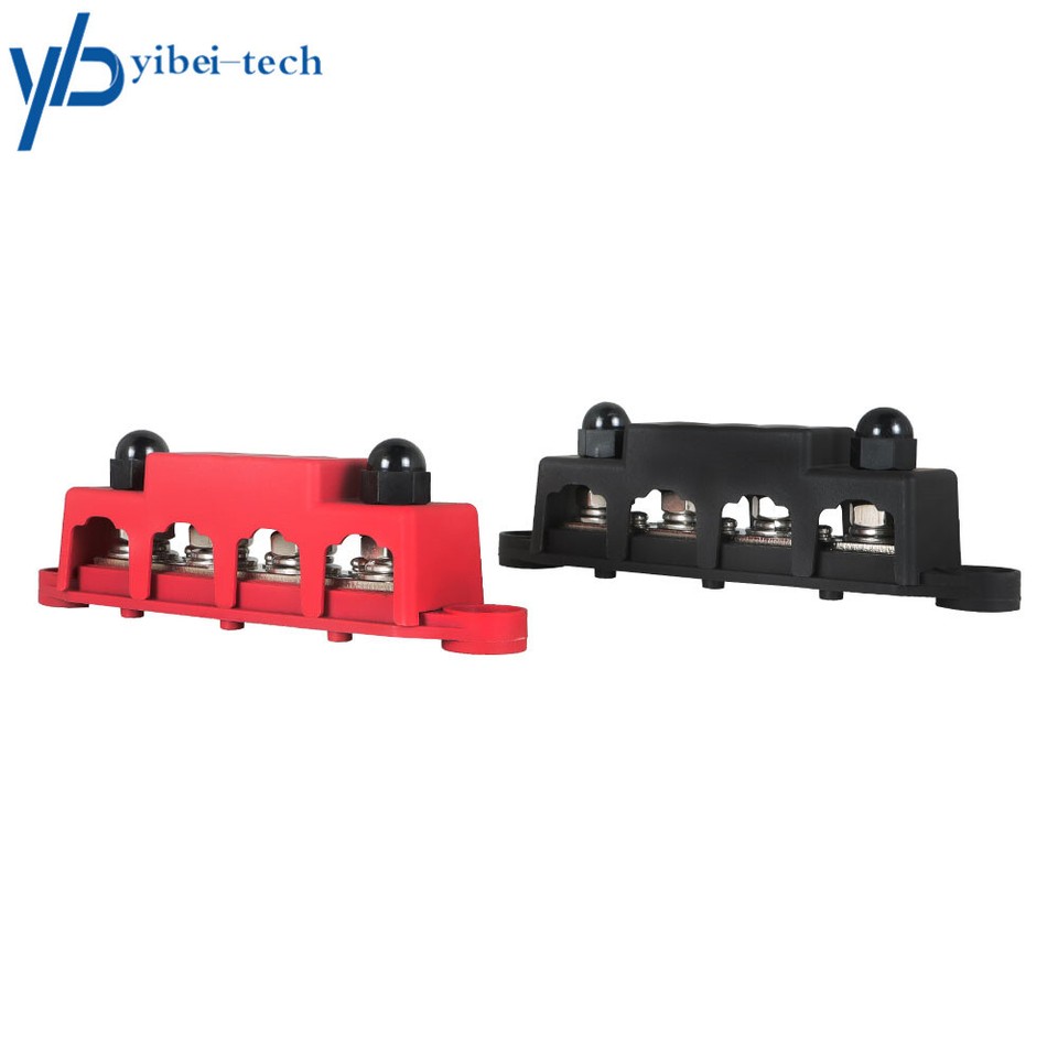 New 4 Post Busbar Bus Bar Power Distribution 12V 250A 5/16" Red and ...