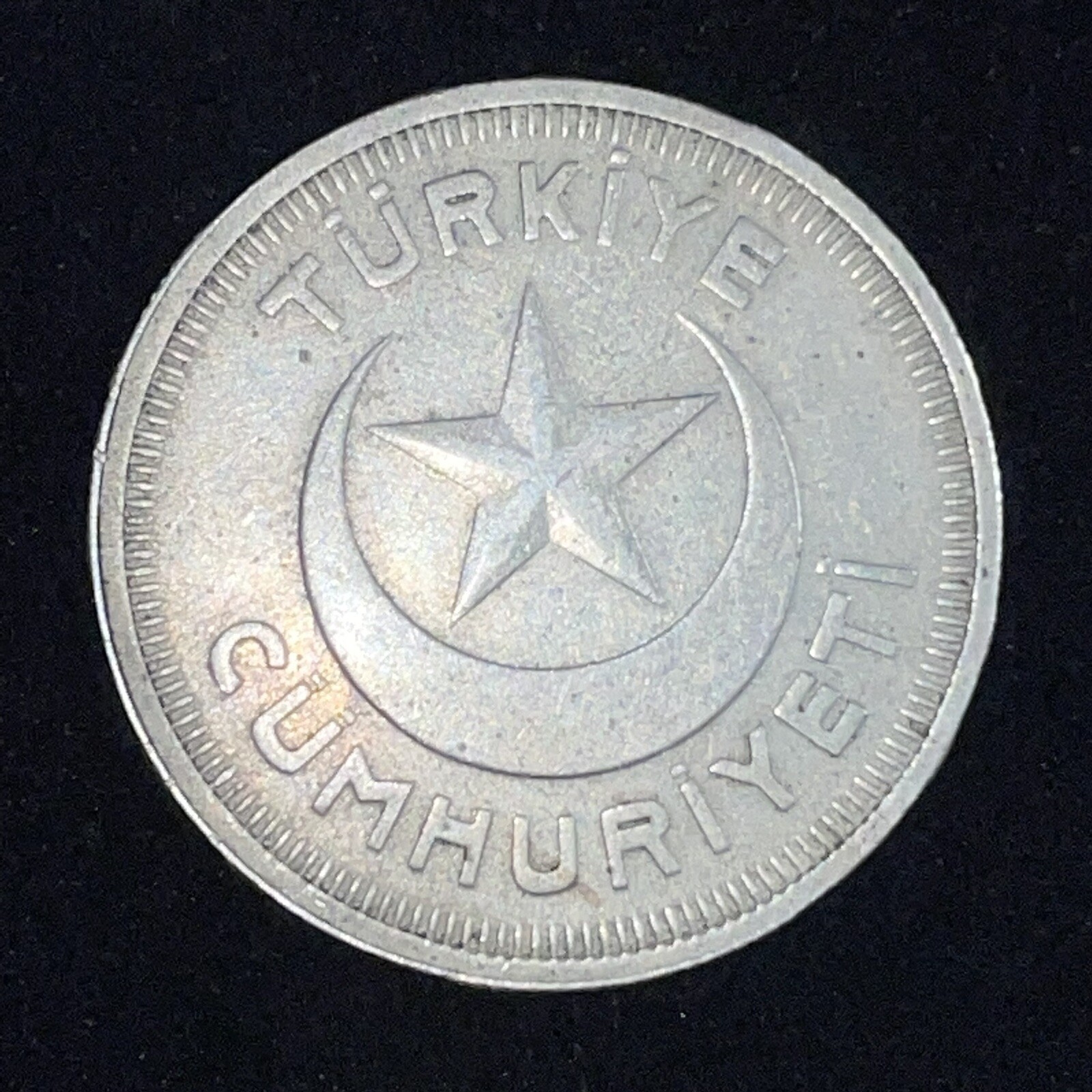 Turkey 10 Kurus 1938 Coin Star Crescent Moon Old Lira 25.5mm Turkiye KM ...