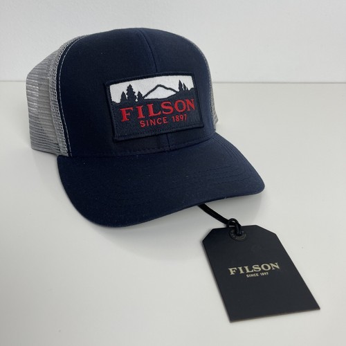 FILSON Men's Logger Mesh Oil Finish Sail Cloth Scenic Patch Blue Cap ...