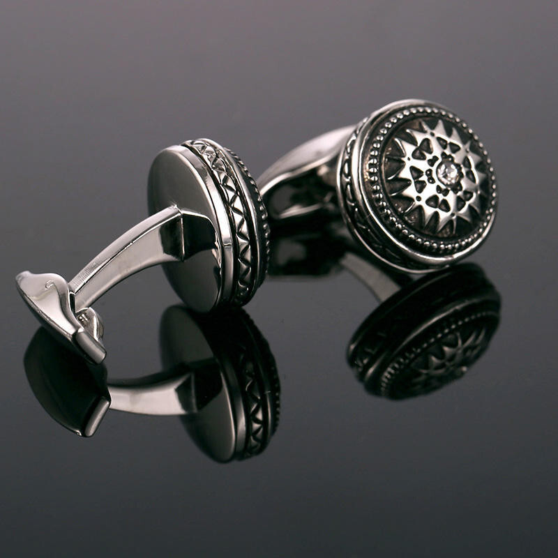Men Cufflinks 1 Pair of Shirt Luxury Cuff Links Jewelry Rhinestone ...