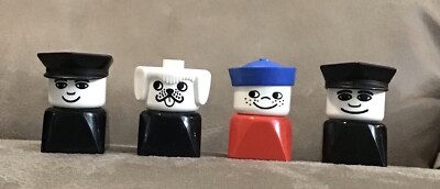 Vintage Lego Duplo FIGURES Older Style Bust Square People Character Lot ...