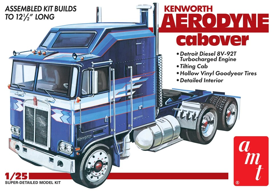 1:25 AMT Kenworth K100 Aerodyne Cab Over COE Semi *PLASTIC MODEL KIT ...