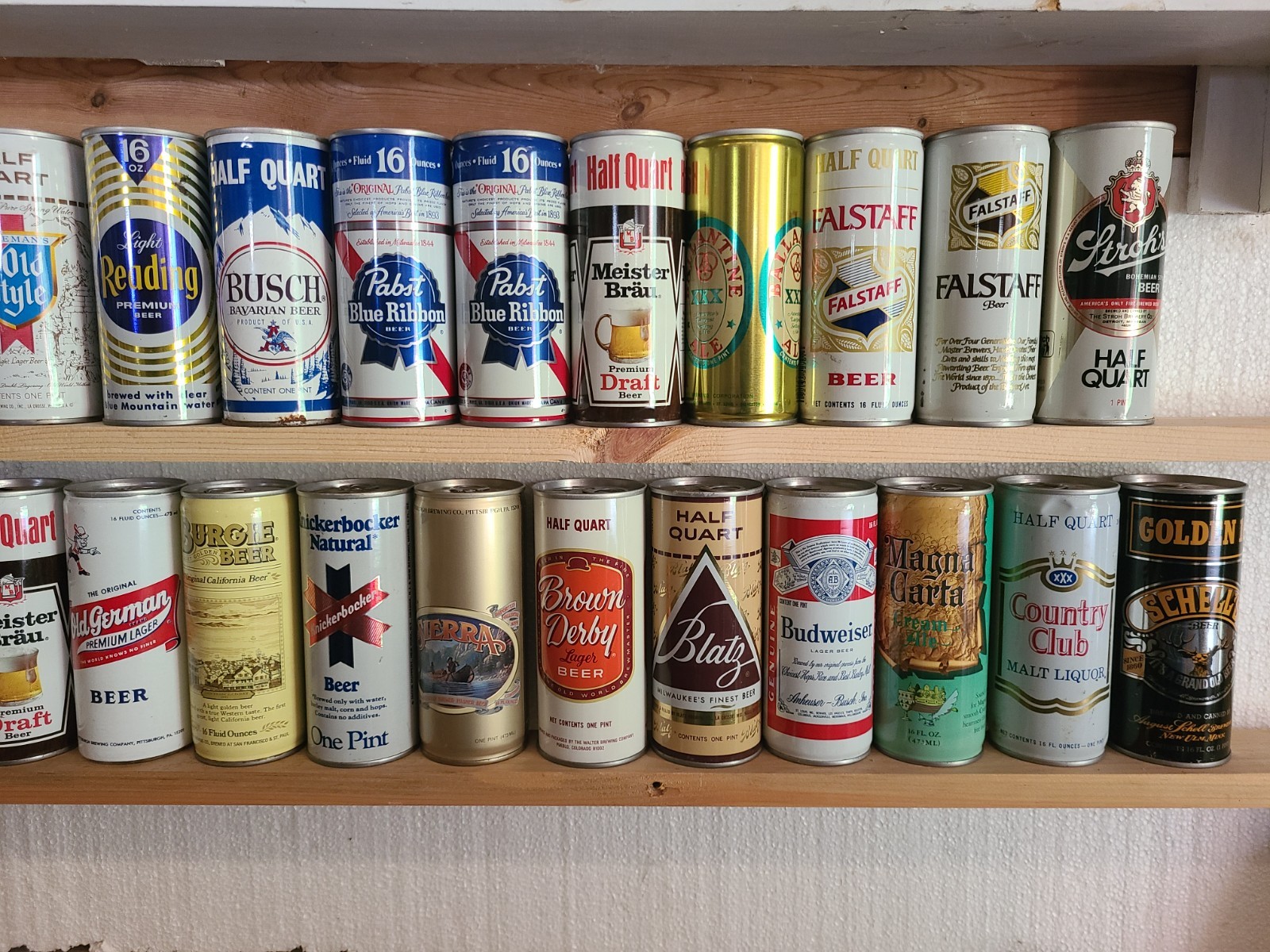 Half Quart 16 Oz BEER Cans LOT OF 36 Vintage Pabst Hamms Iron City ...