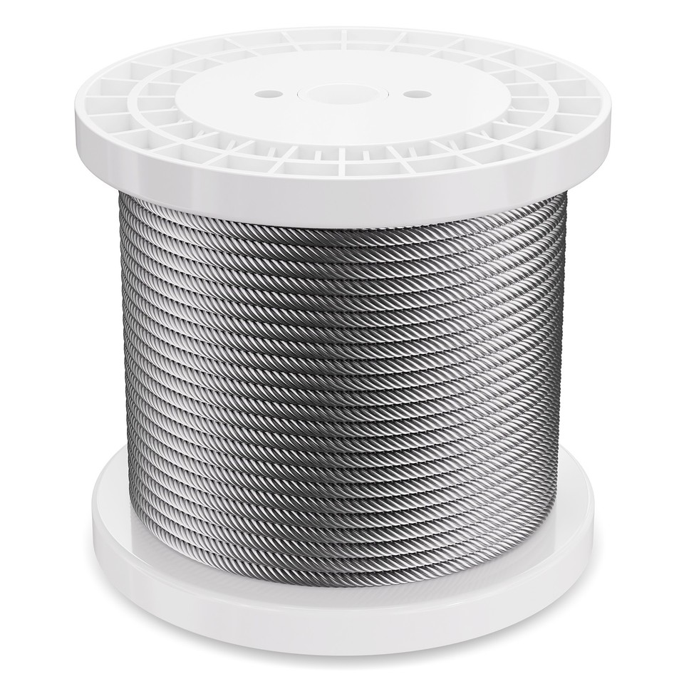 VEVOR Galvanized Steel Cable 1/4" 7x19 Steel Wire Rope 250 ft Cable ...