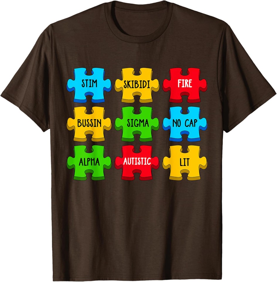 Celebration Autism Awareness Skibidi Brainrot Funny Unisex T-Shirt | eBay