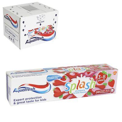 Aquafresh Kids Splash Strawberry Toothpaste 50ml-Pack 12 | eBay UK