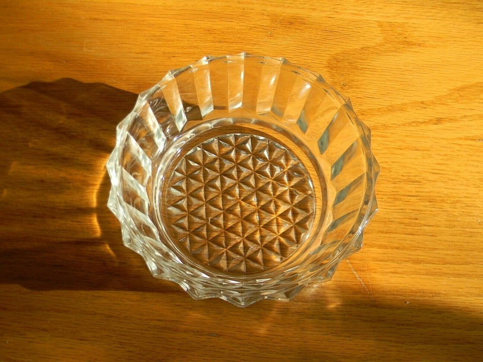 EAPG Rare Glass Optic Panels Triangle Pattern Candy Bowl Trinket Dish ...