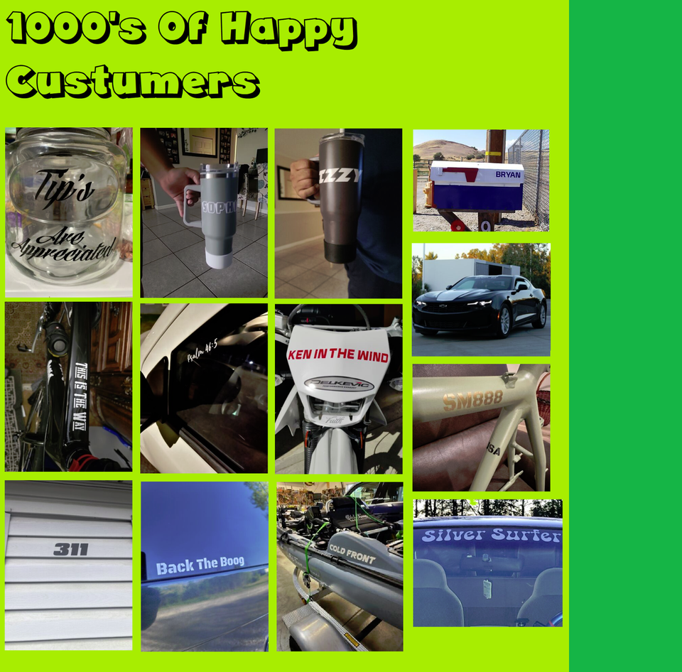 CUSTOM Vinyl Decal TEXT NAME Personalized Lettering Sticker, 26 Colors ...